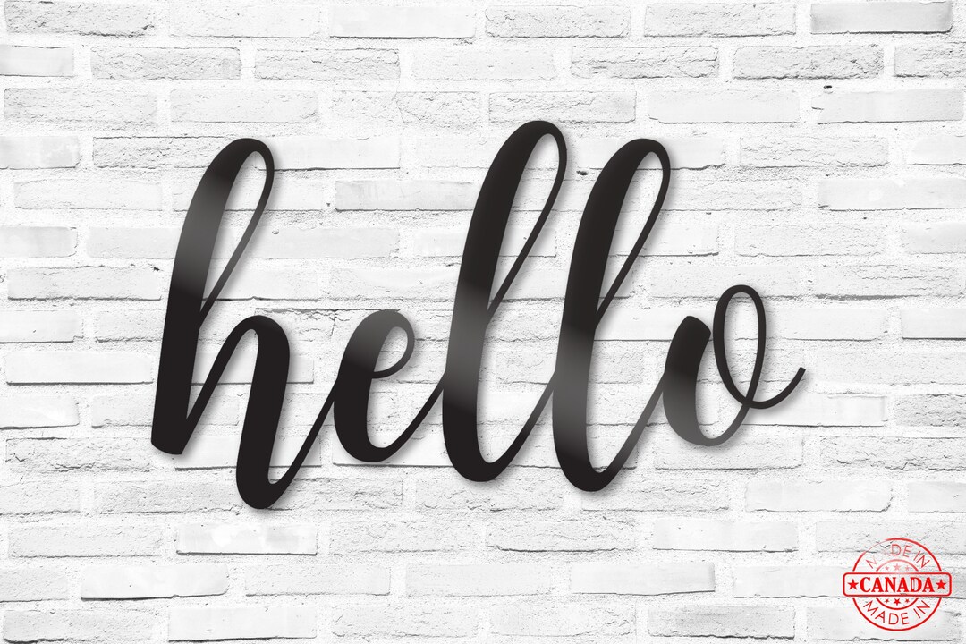 HELLO Metal Sign / Custom Home Décor / Office Décor / Front Entrance ...