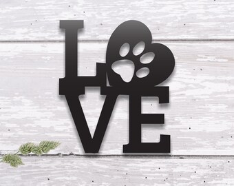 Metal Dog Love Sign | Etsy