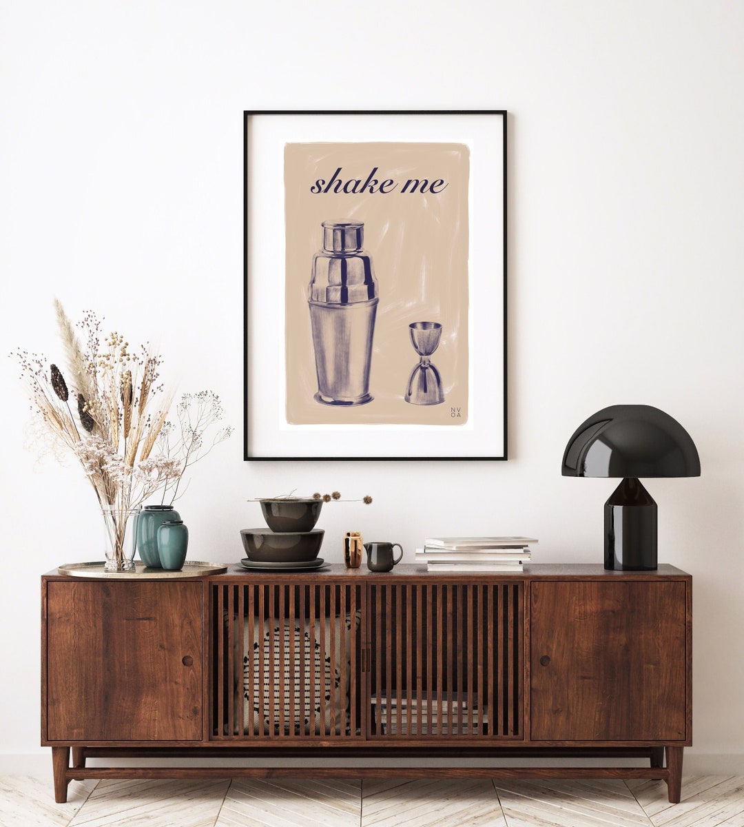 Cocktail Shaker Printable Poster | Customizable Wall Art | DIY Decor - Etsy