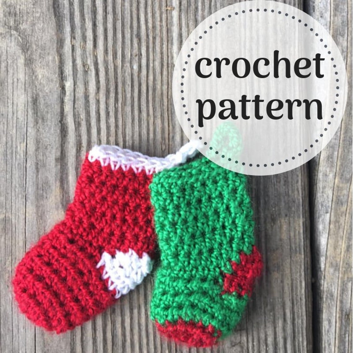 Crochet Christmas Stocking Ornament Pattern, Crochet Ornament ...