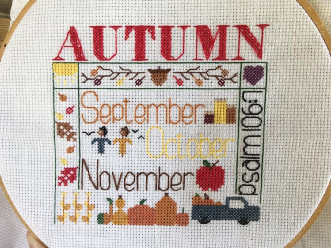 Autumn Fall Cross Stitch Pattern - Etsy