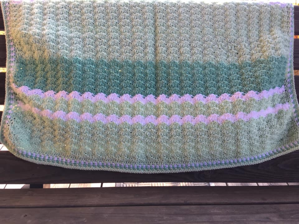 Easy Shell Baby Blanket, Crochet Baby Blanket Pattern, Crochet Shell ...