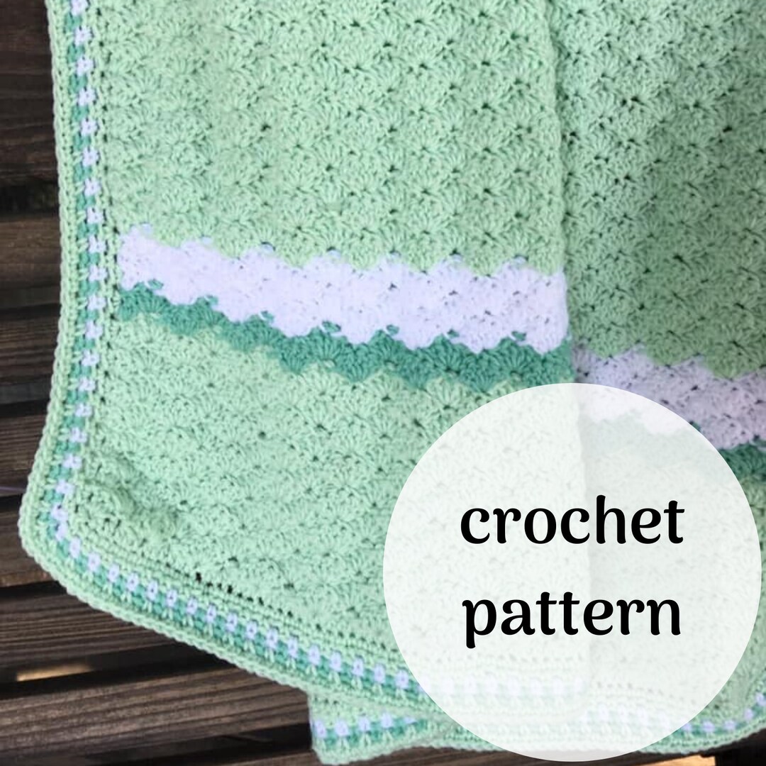 Easy Shell Baby Blanket, Crochet Baby Blanket Pattern, Crochet Shell ...
