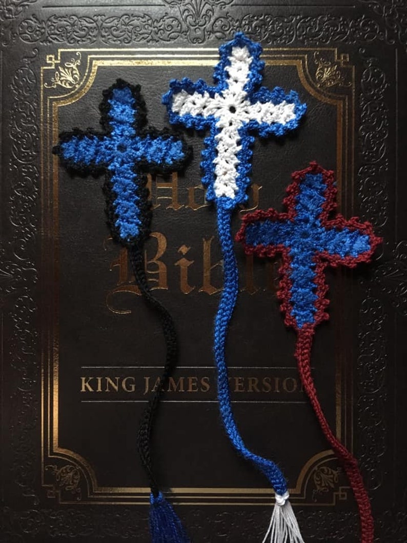 Crochet Cross Bookmark Pattern, Crochet Bookmark, Cross Bookmark ...