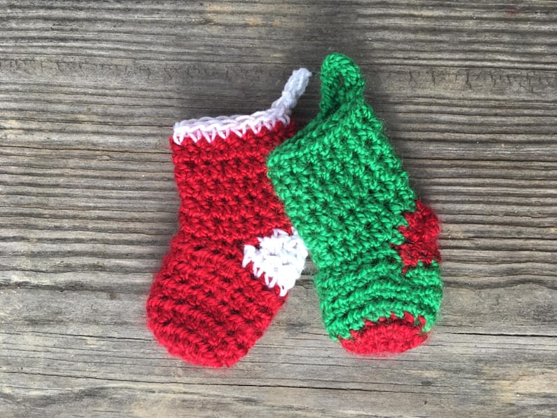 Crochet Christmas Stocking Ornament Pattern, Crochet Ornament ...
