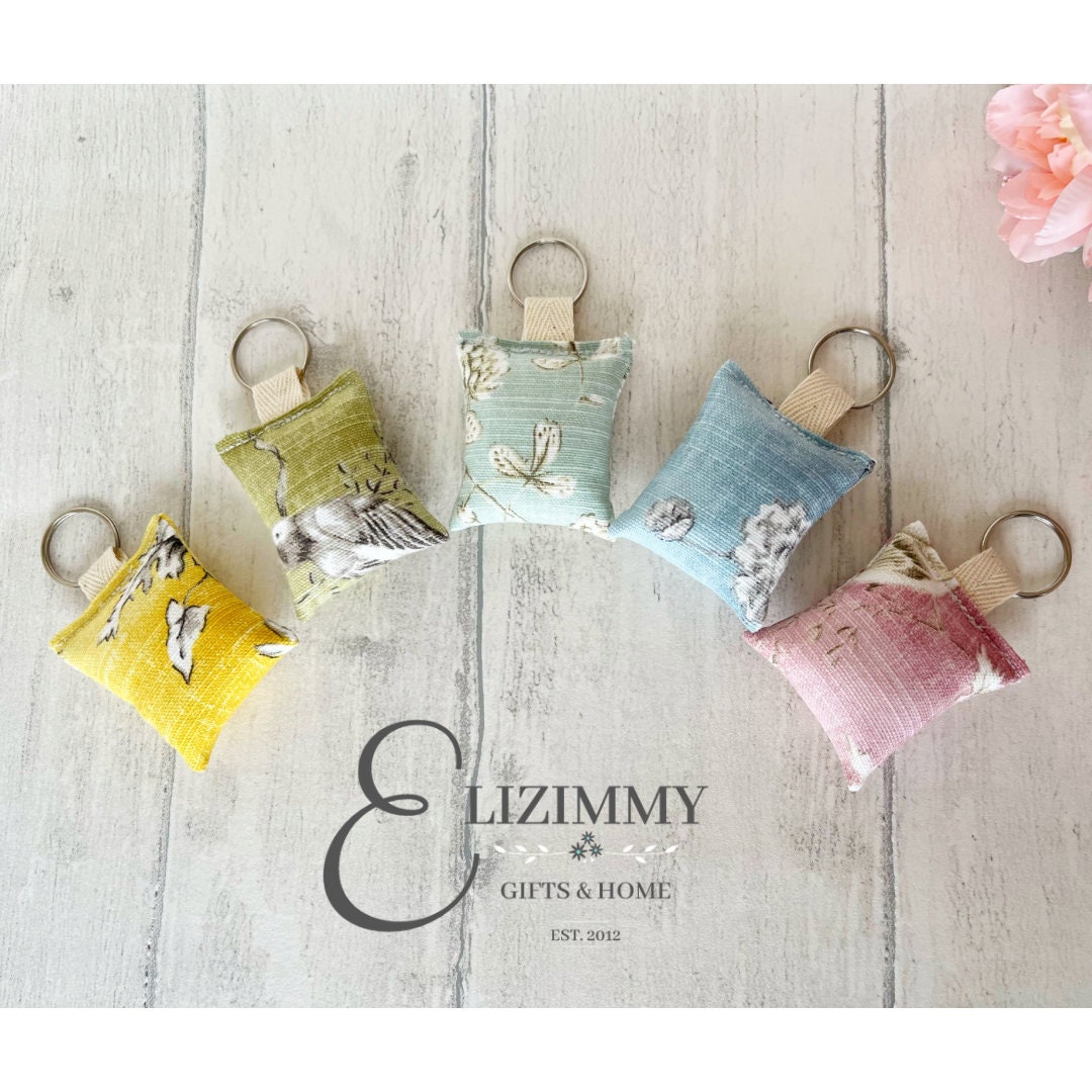 Floral Handmade Fabric Key Rings. Fabric Key Chains for Small Gift ...