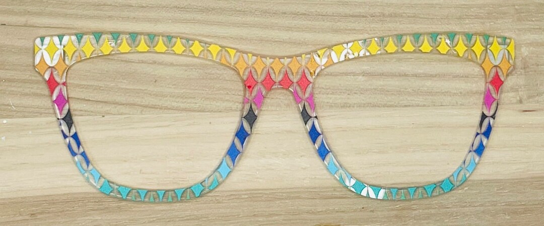 Rainbow Diamonds Acrylic Eyewear Topper for Interchangeable Magnetic ...