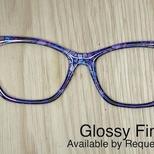 Purple Opaque Stained Glass Acrylic Eyewear Toppers for Interchangeable ...