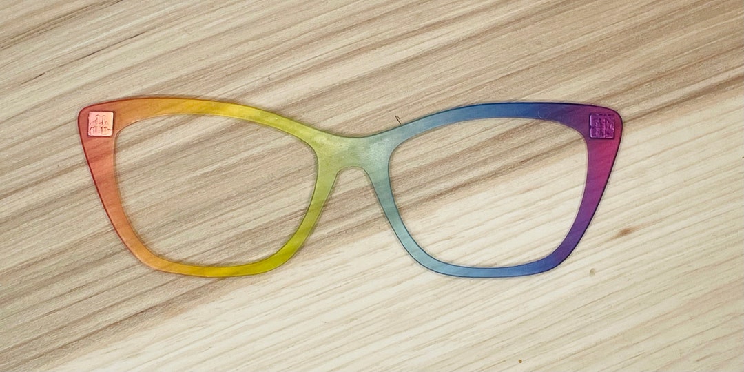 Translucent Rainbow Acrylic Eyewear Topper for Interchangeable Magnetic ...