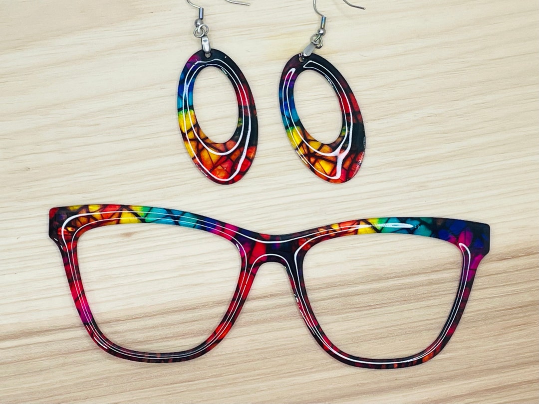 Shattered Rainbow Glass Acrylic Topper - Etsy