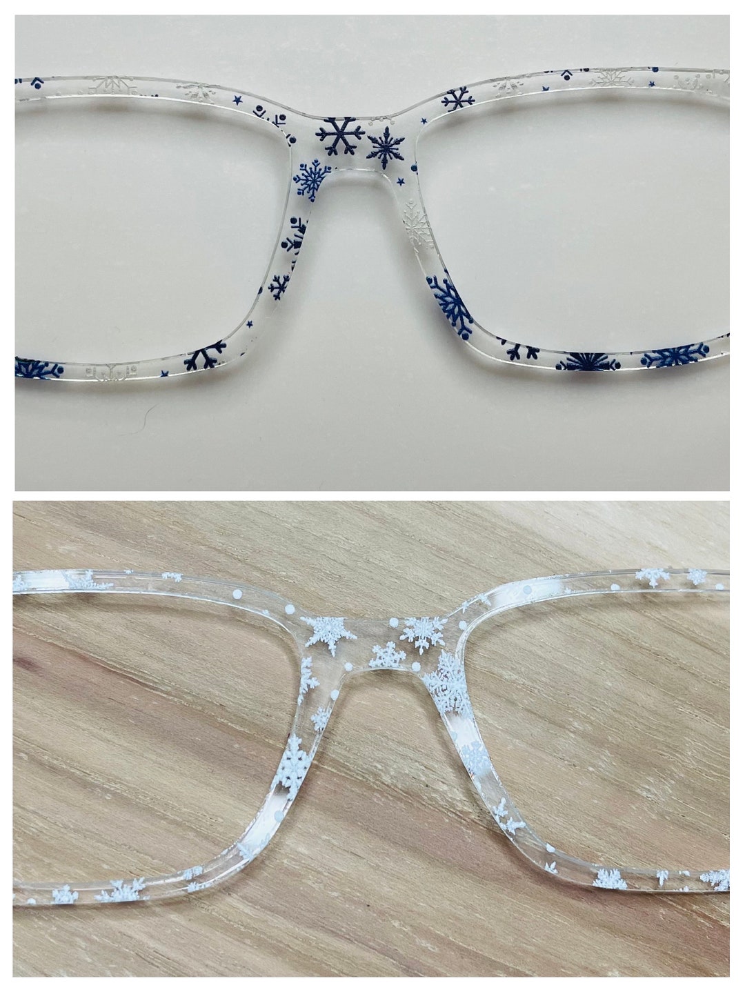 Snowflake Translucent Acrylic Eyewear Topper for Interchangeable ...