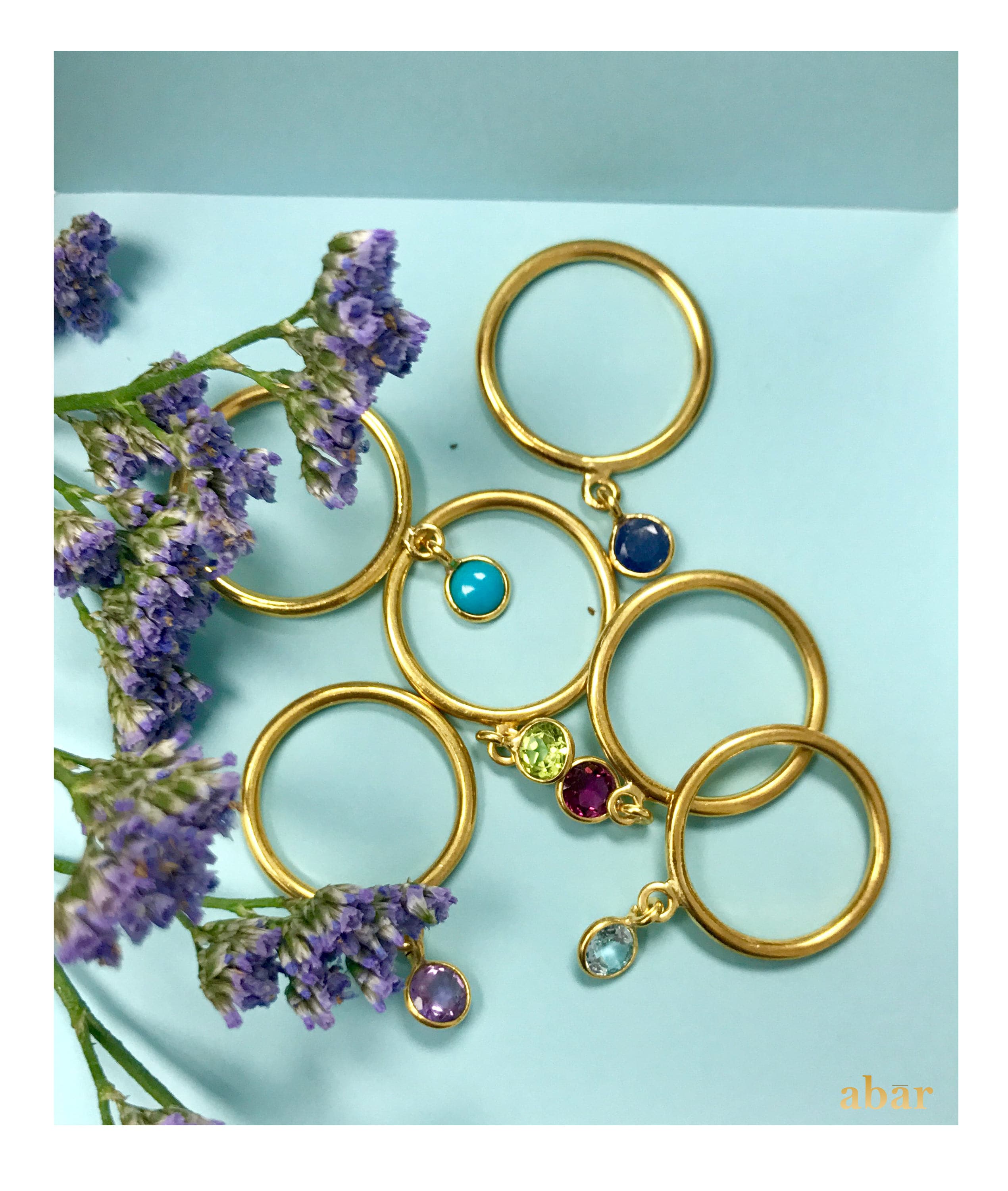 Gemstone Dangle Rings, Dangling Stone Rings, Dangle Charm Rings ...