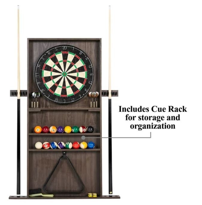 Billiards 90 Ball and Claw Leg Pool Table With Cue Rack, Dartboard Set ...