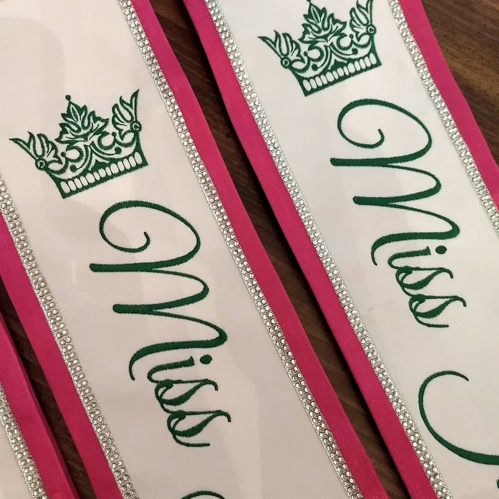 Add Front and Back Rhinestone to Sash per Sash | Etsy