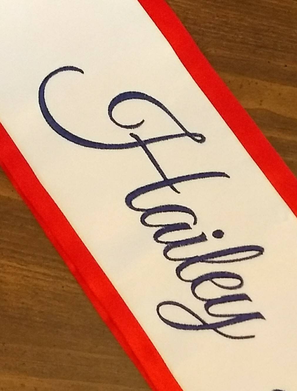 Name on Back of Sash - Etsy