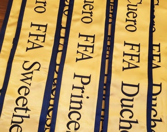 Custom Embroidered Pageant Sash With Cursive Font - Etsy