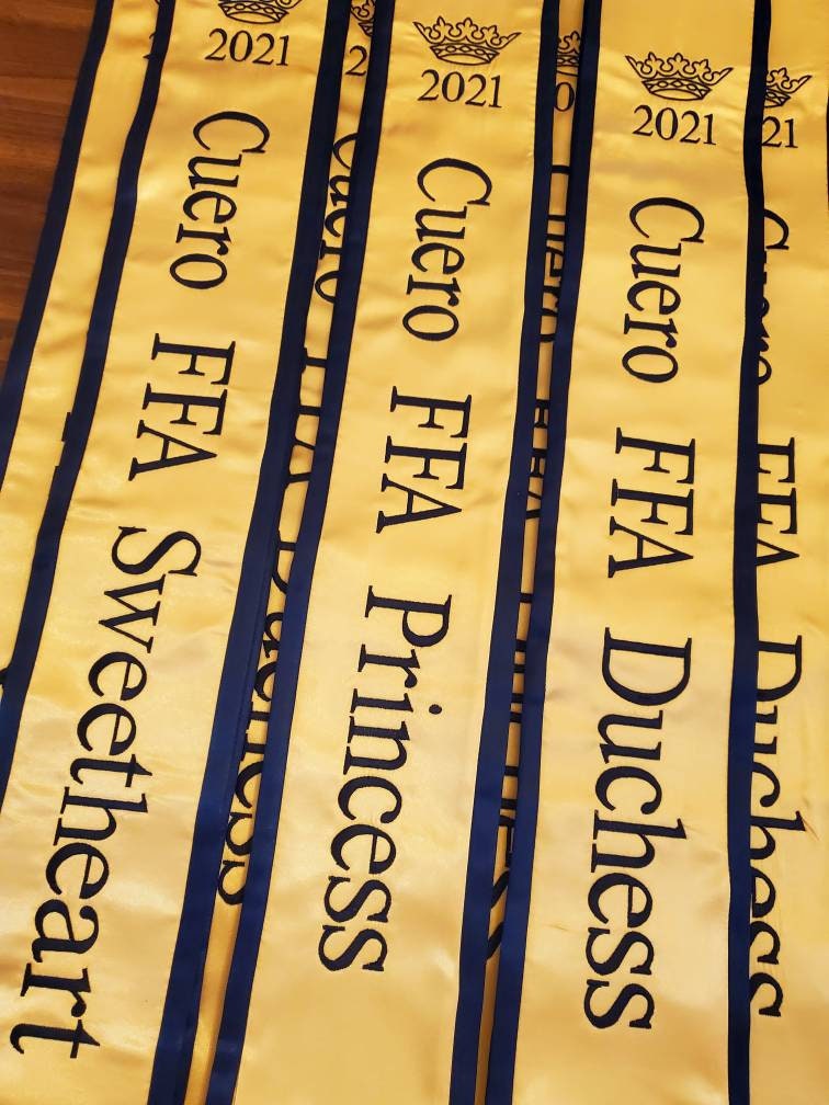 Block Font Custom Embroidered Pageant Sash | Etsy