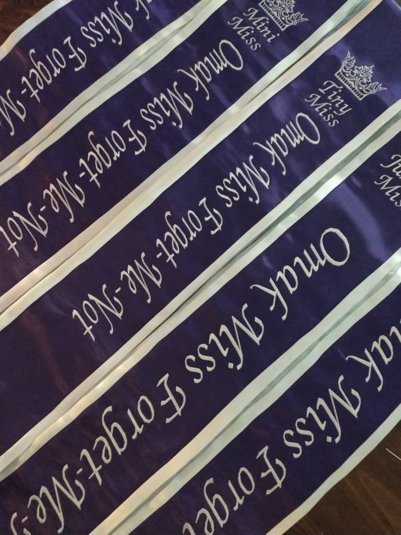 Custom Embroidered Sash/ Monotype Corsiva Font - Etsy