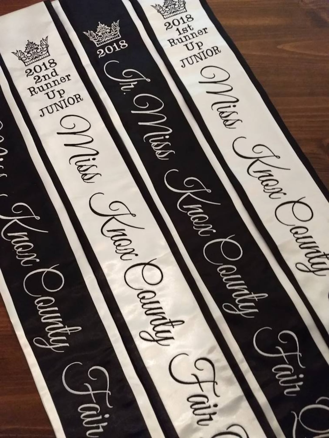 Custom Embroidered Pageant Sash With Cursive Font - Etsy