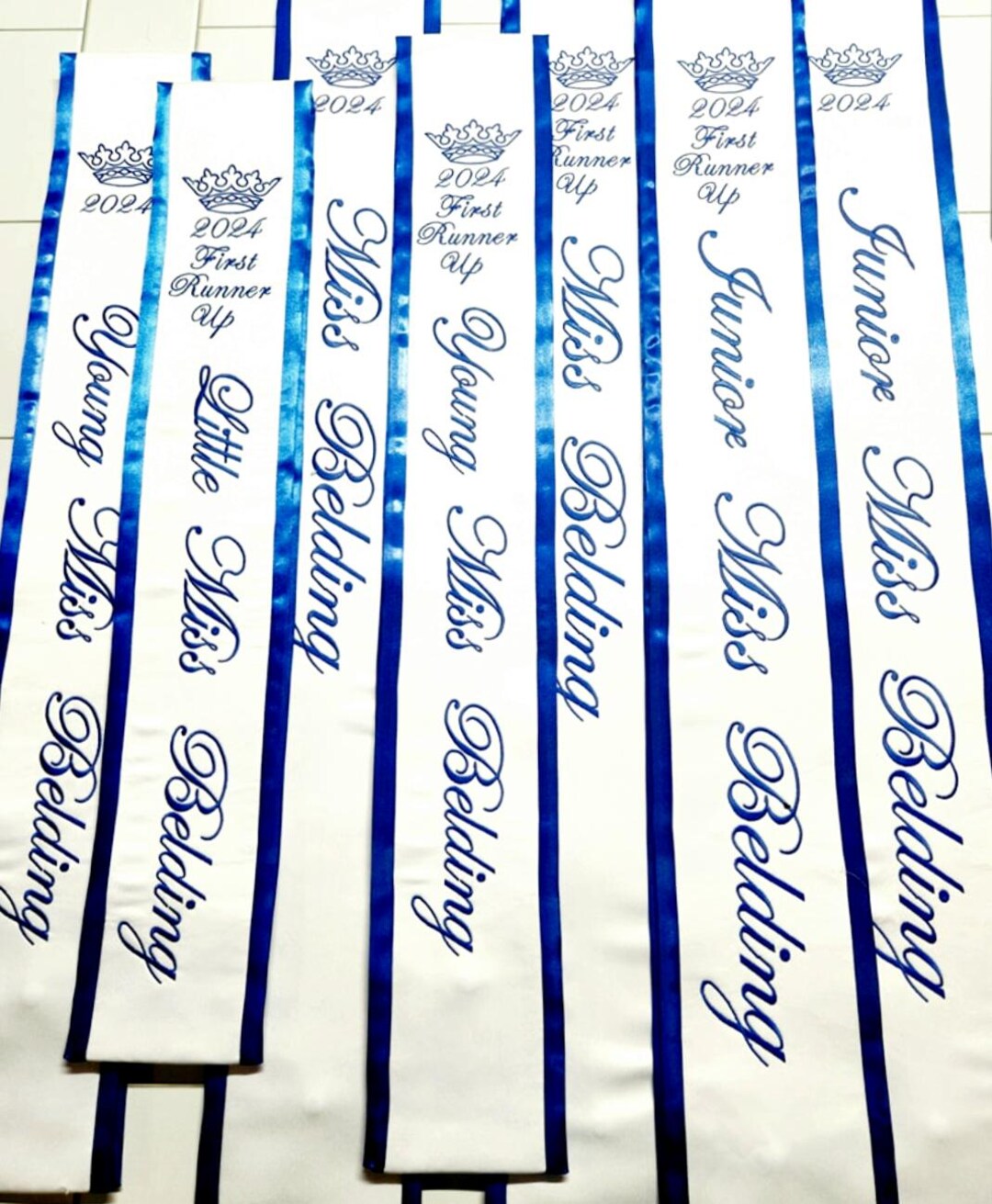 Custom Embroidered Pageant Sash With Edwardian Font - Etsy