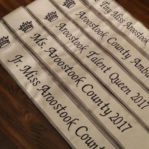 Custom Embroidered Pageant Sash With Cursive Font - Etsy