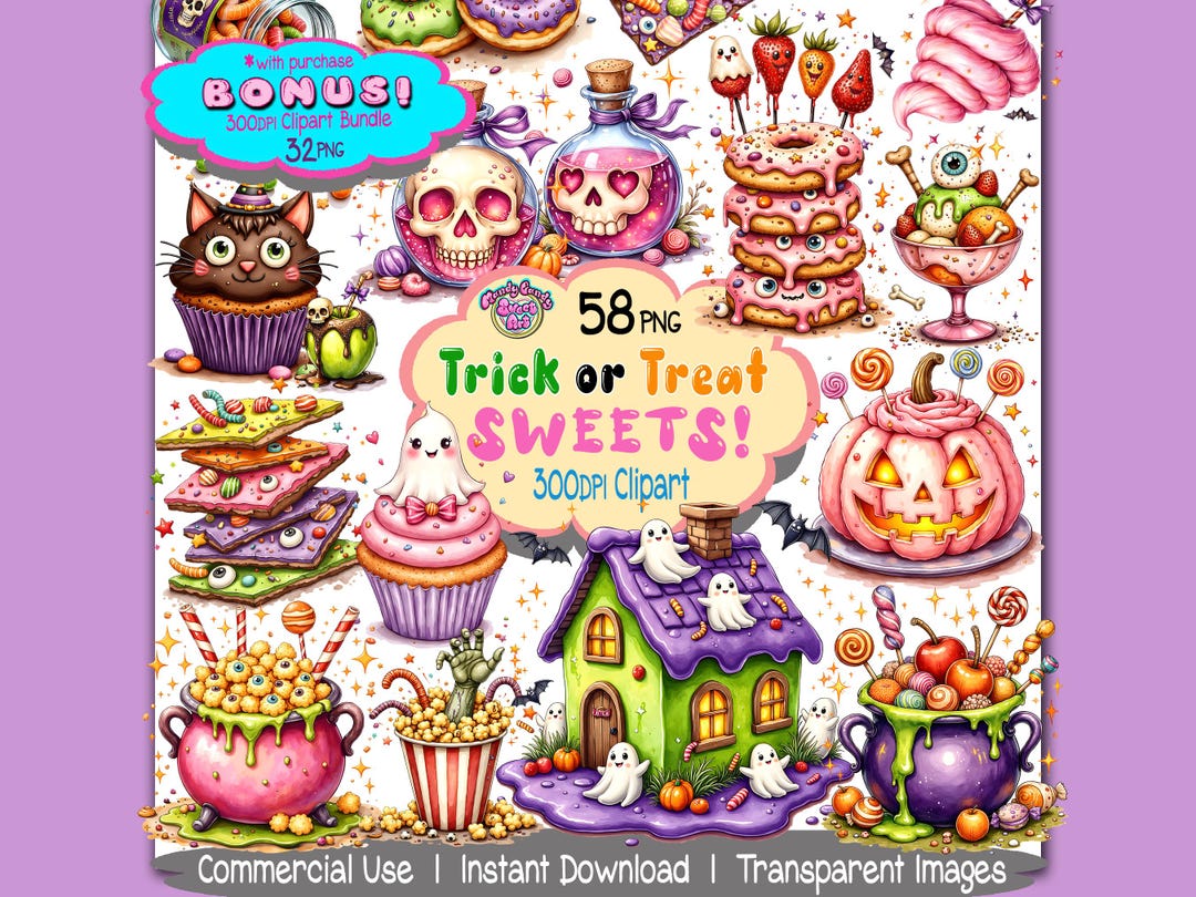 Halloween Candy Clipart Bundle, Spooky Sweets PNG (digital Download) - Etsy