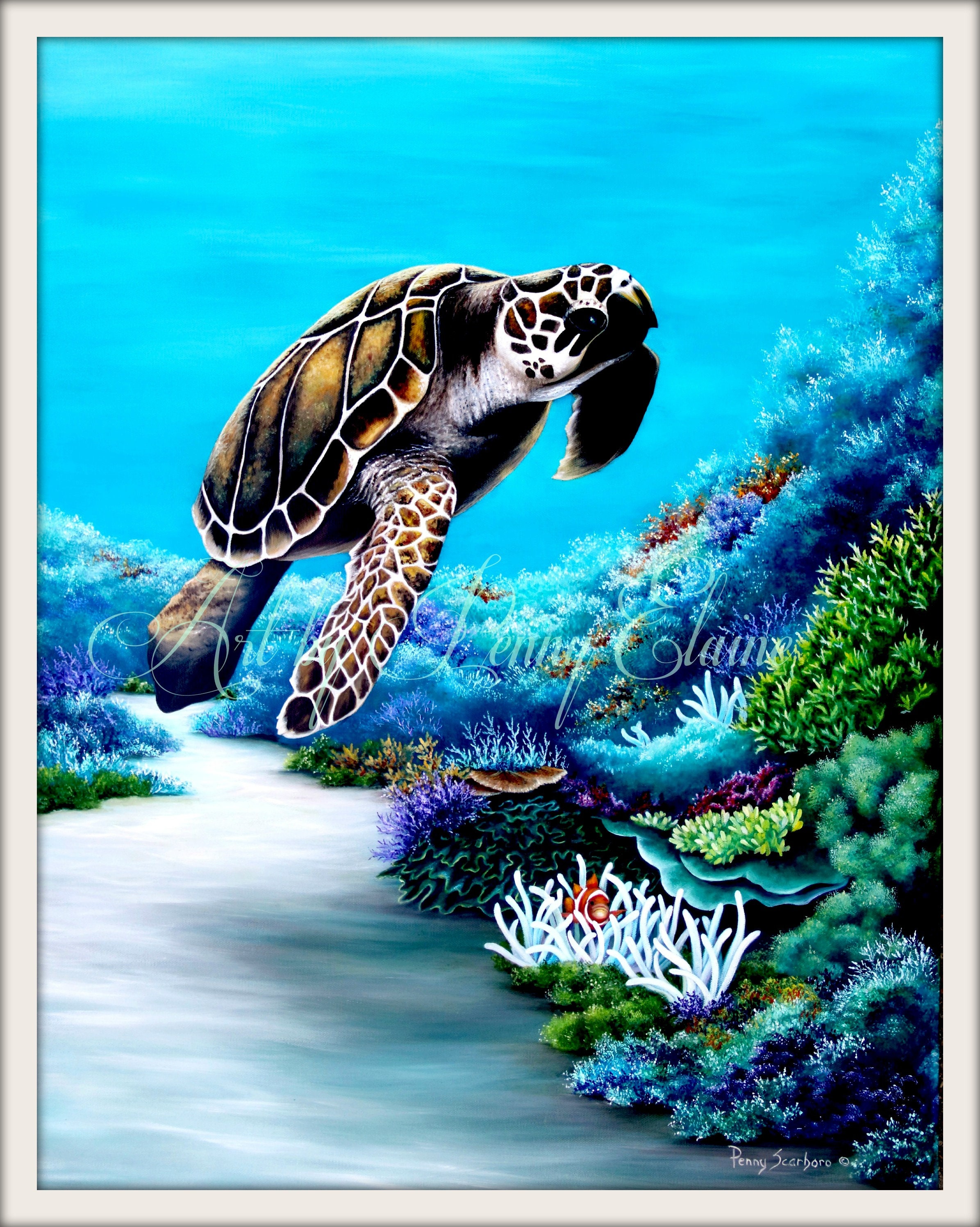 Sea Turtle Art Print, Under the Sea Wall Art, Limited Edition Coral ...