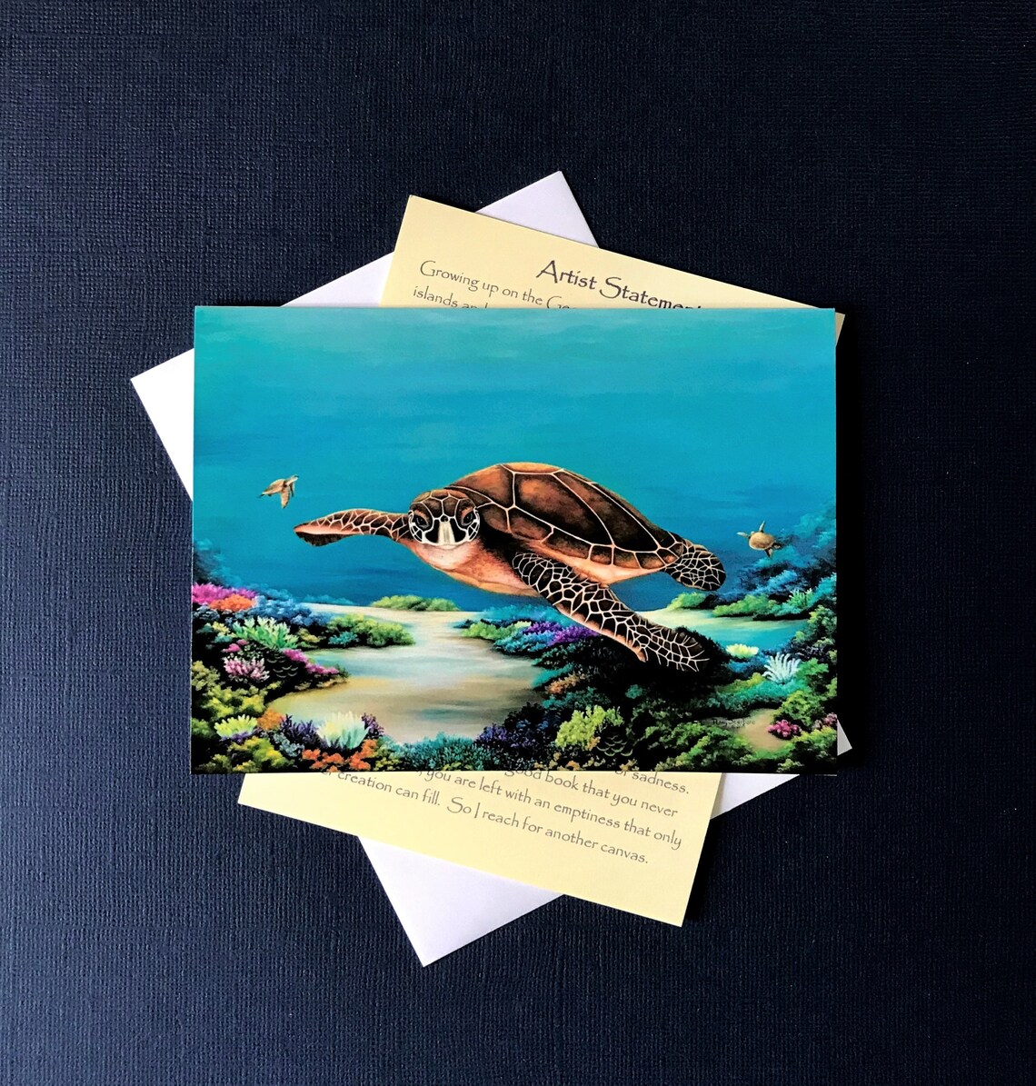 Loggerhead Sea Turtle Painting of Sea Turtle Coral Reef - Etsy