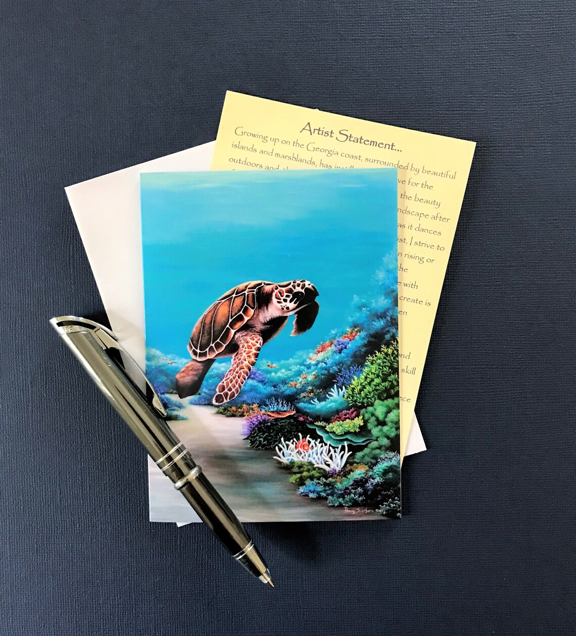 Loggerhead Sea Turtle Painting of Sea Turtle Coral Reef - Etsy