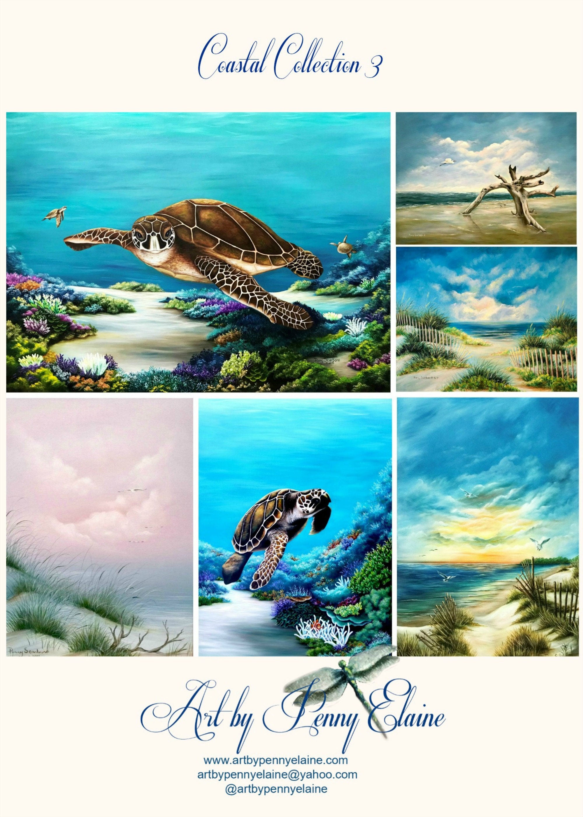 Loggerhead Sea Turtle Painting of Sea Turtle Coral Reef - Etsy