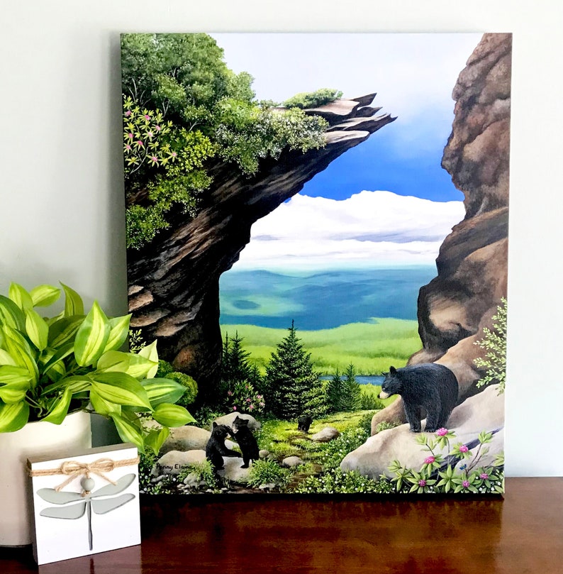 Black Bear Art Grandfather Mountain Original Painting of - Etsy