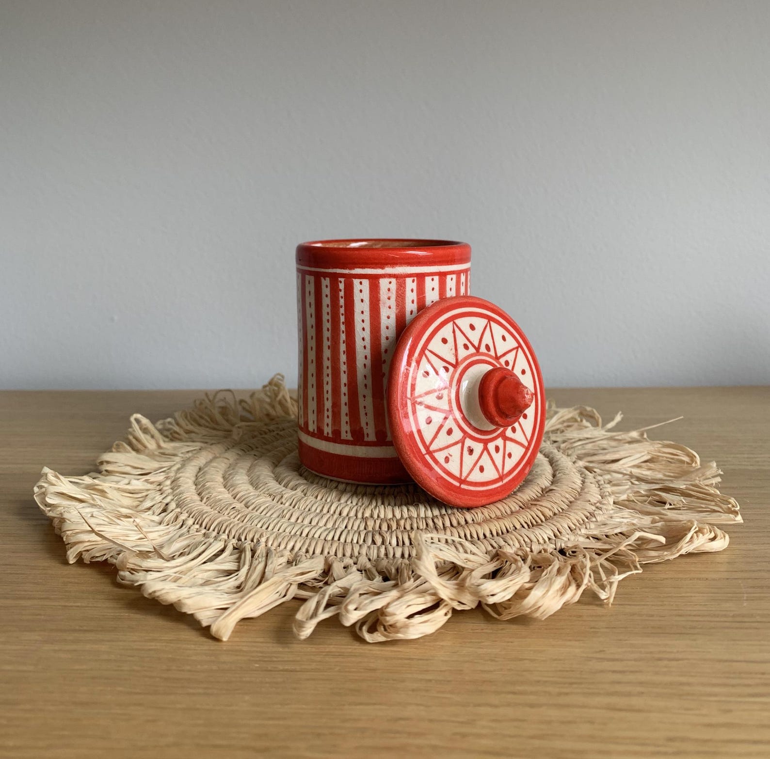 Moroccan Salt and Pepper Jars / Red Bowls / Sauce Bowl / Pottery Bowl ...