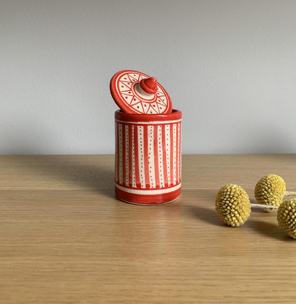 Moroccan Salt and Pepper Jars / Red Bowls / Sauce Bowl / Pottery Bowl ...