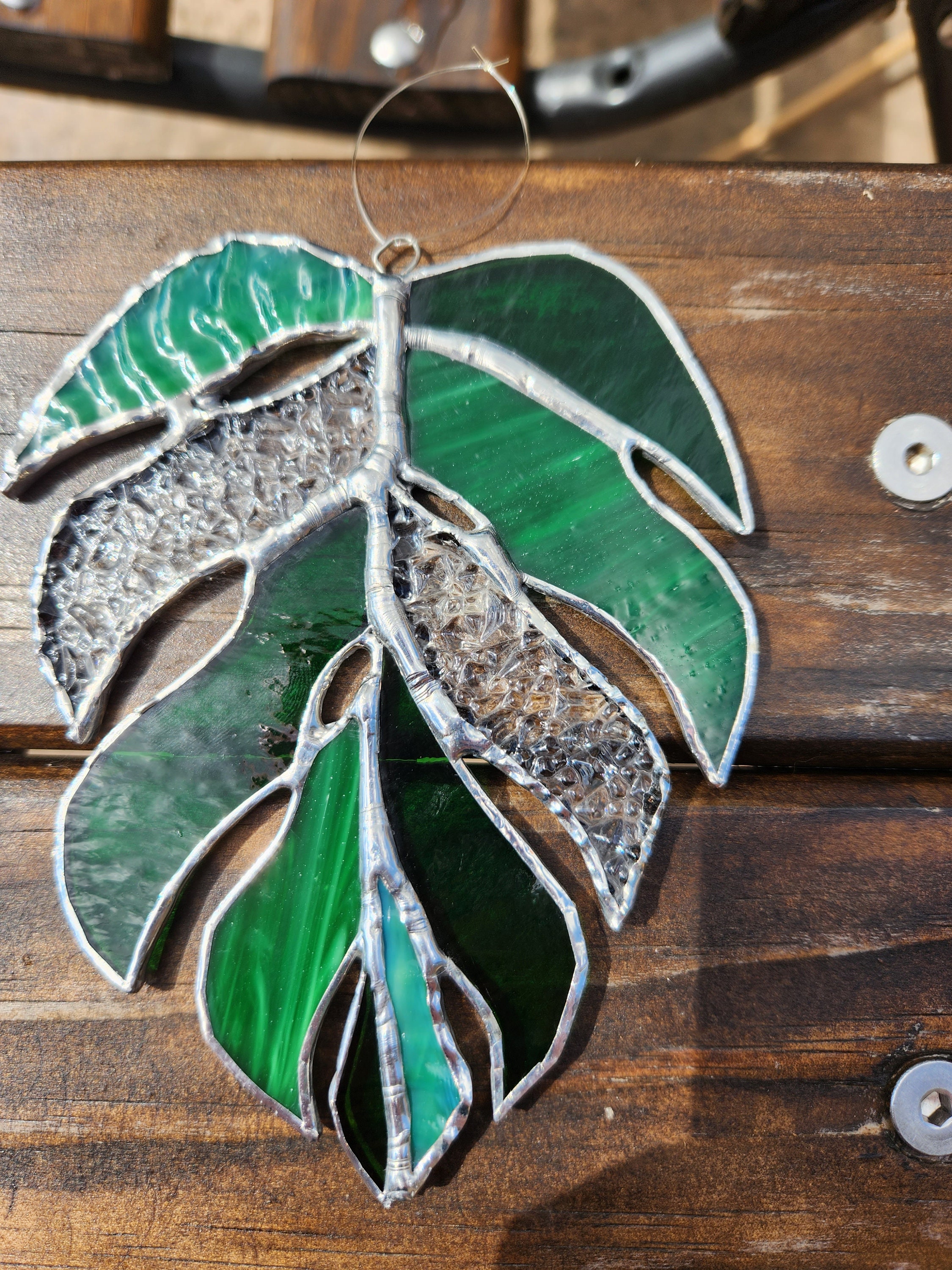 Stained Glass Monstera Leaf Suncatcher - Etsy