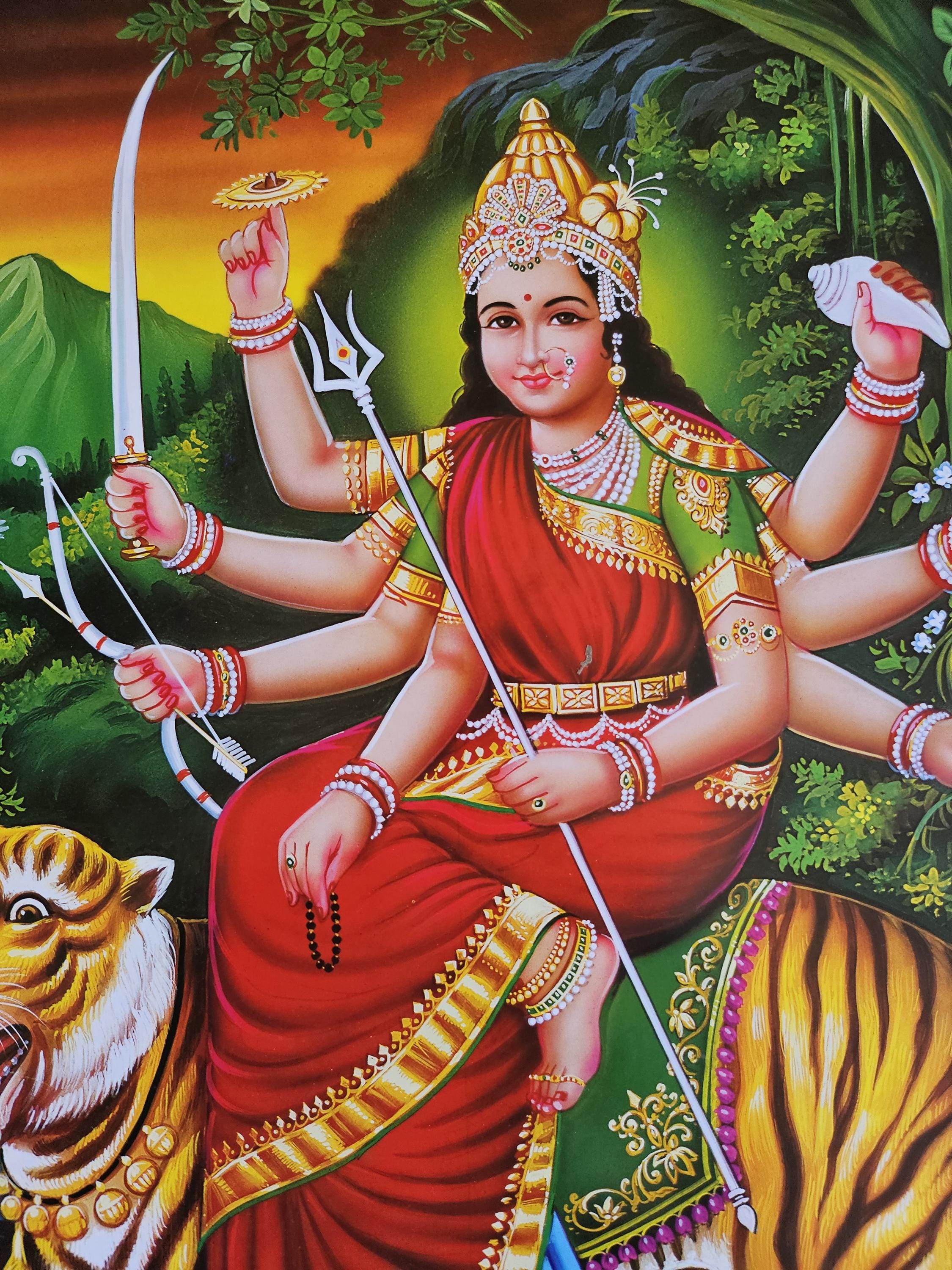 Modern Print of Hindu Goddess Durga Maa/ambe Maa15inch X 20inch ...