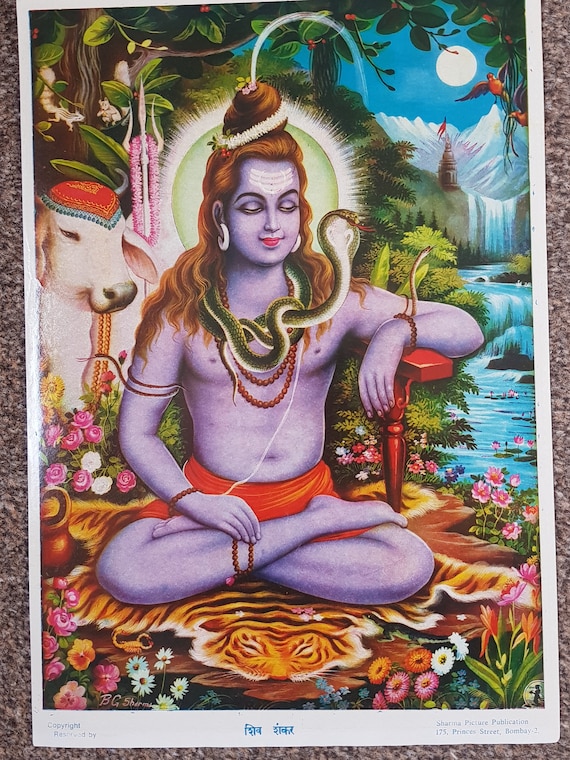 Hindu Vintage print of shiva by sharma publications | Etsy