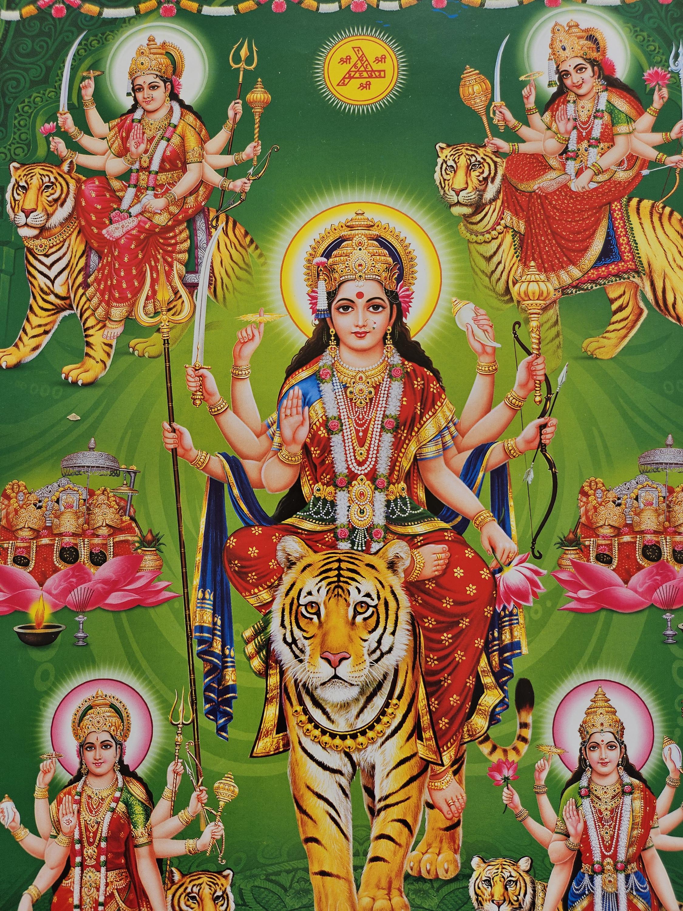 Modern Print of Hindu Goddess Durga Maa 15inch X 20inch Unframed by ...