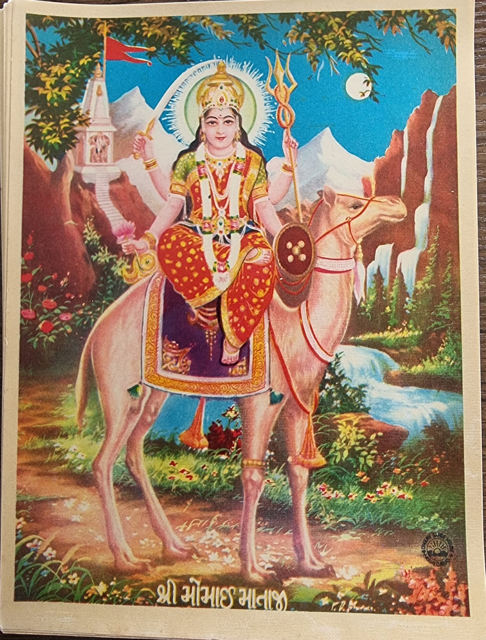 Hindu Gujarati Goddess Dasha Maa / Momai Maa Vintage Print by - Etsy