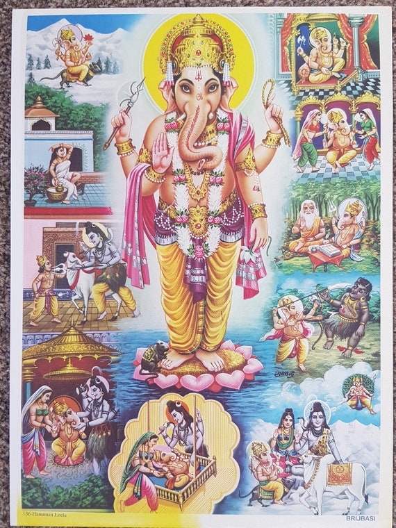 Hinduprint of the Story of Ganesh by Brijbasi Press | Etsy
