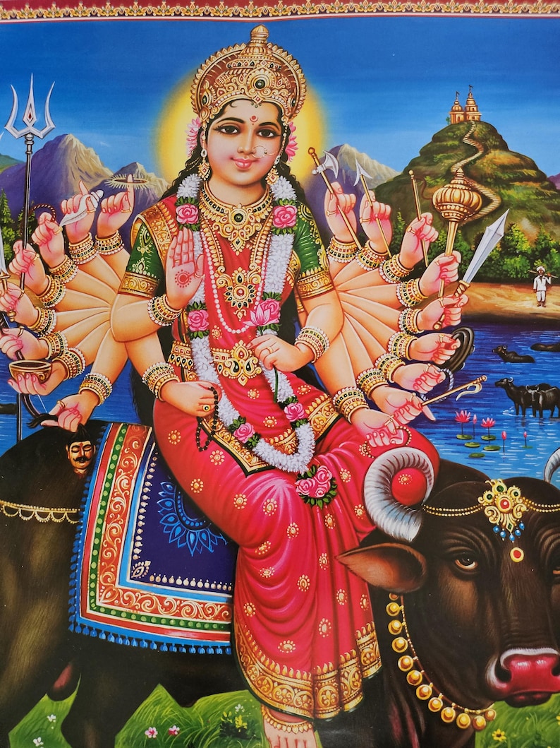 Modern Print of Hindu Gujarati Goddess Vihat Maa 15inch X 20inch ...