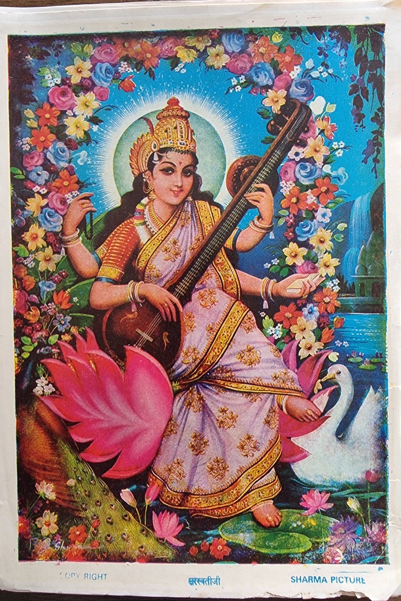 Saraswati Maa by Sharma Publications. 6.5in X 9.5in - Etsy