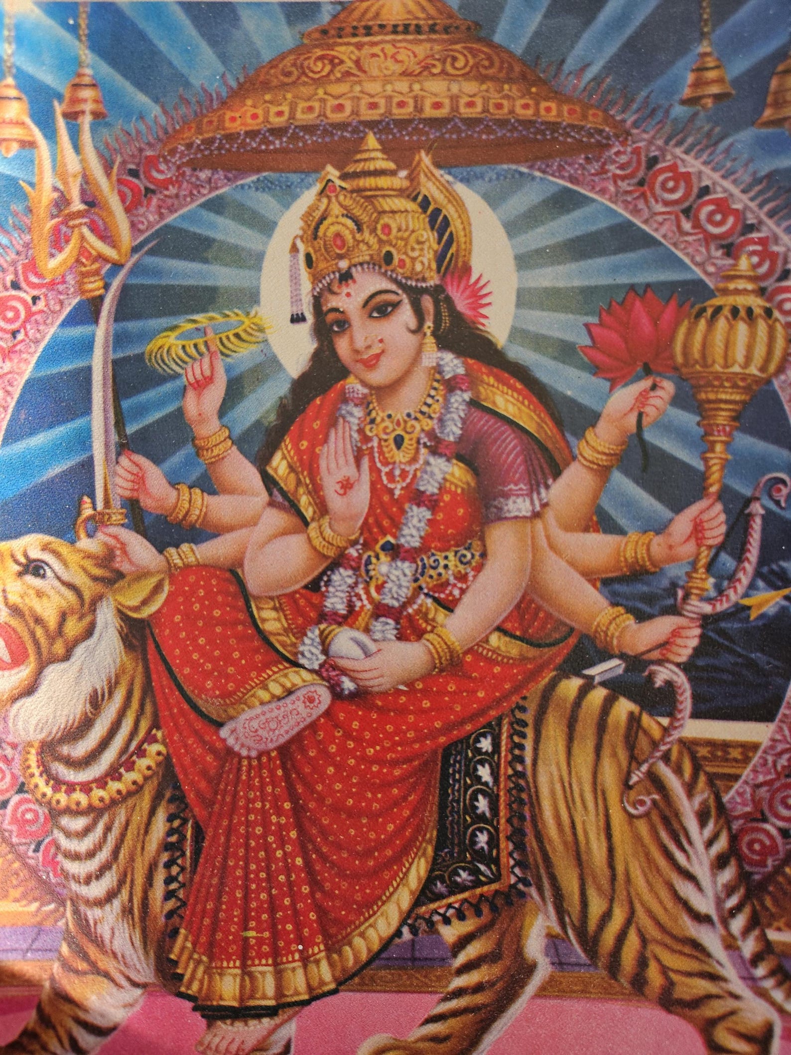 Hindu Goddess Amba Maa Vintage Print by Brijbasi Press 6.5in X 9.5in - Etsy