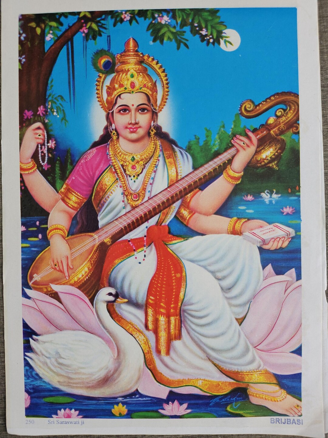 Saraswati Maa by Brijbasi Publications. 7 X 10 Inch - Etsy