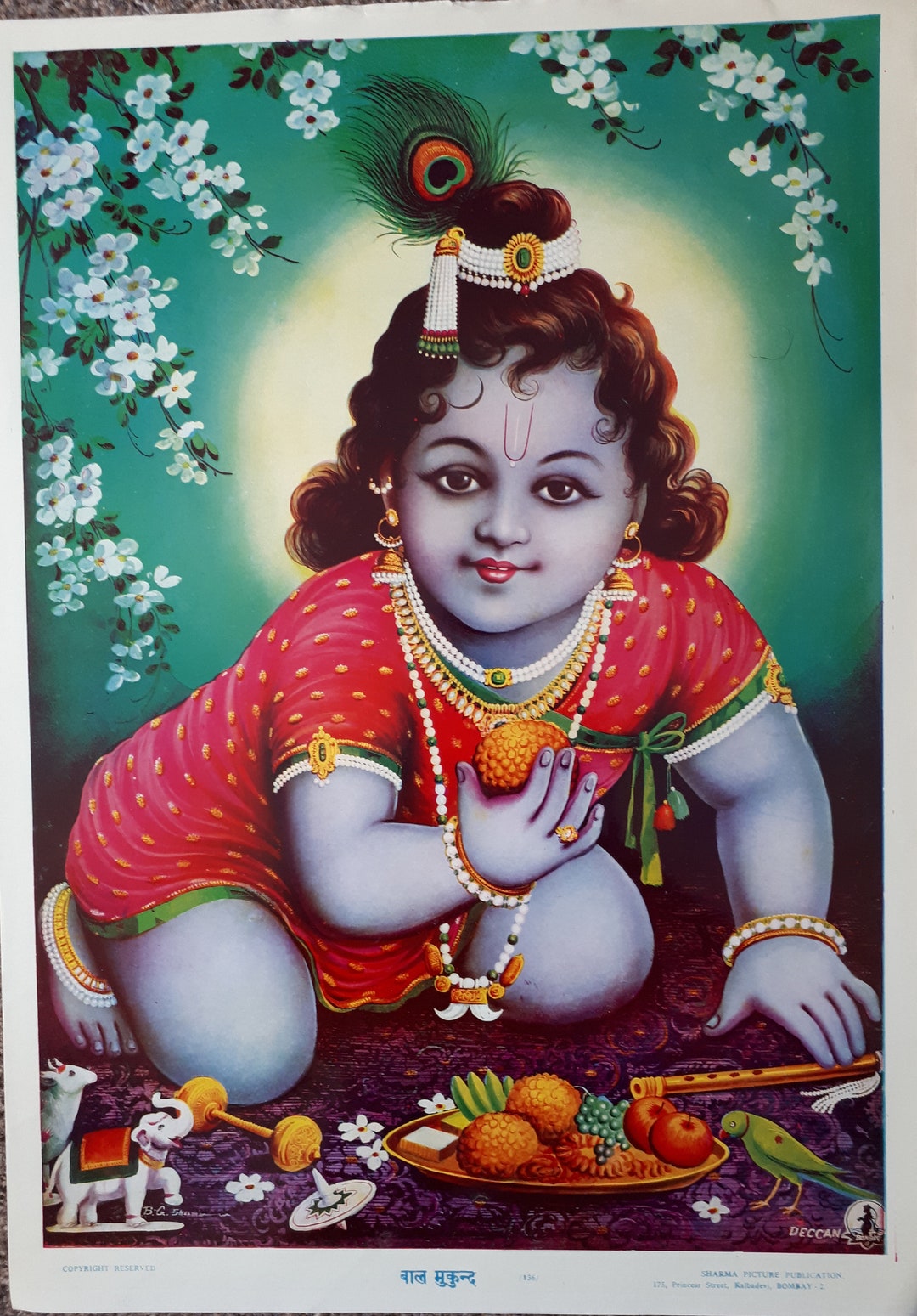 Hindu Print of Baby Krishna - Bal Gopal by Sharma Publications - Etsy