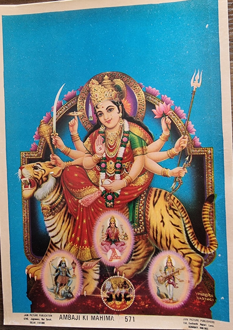 Hindu Goddess Amba Maa With Maa Saraswati, Maa Lakshmi and Maa Kali ...