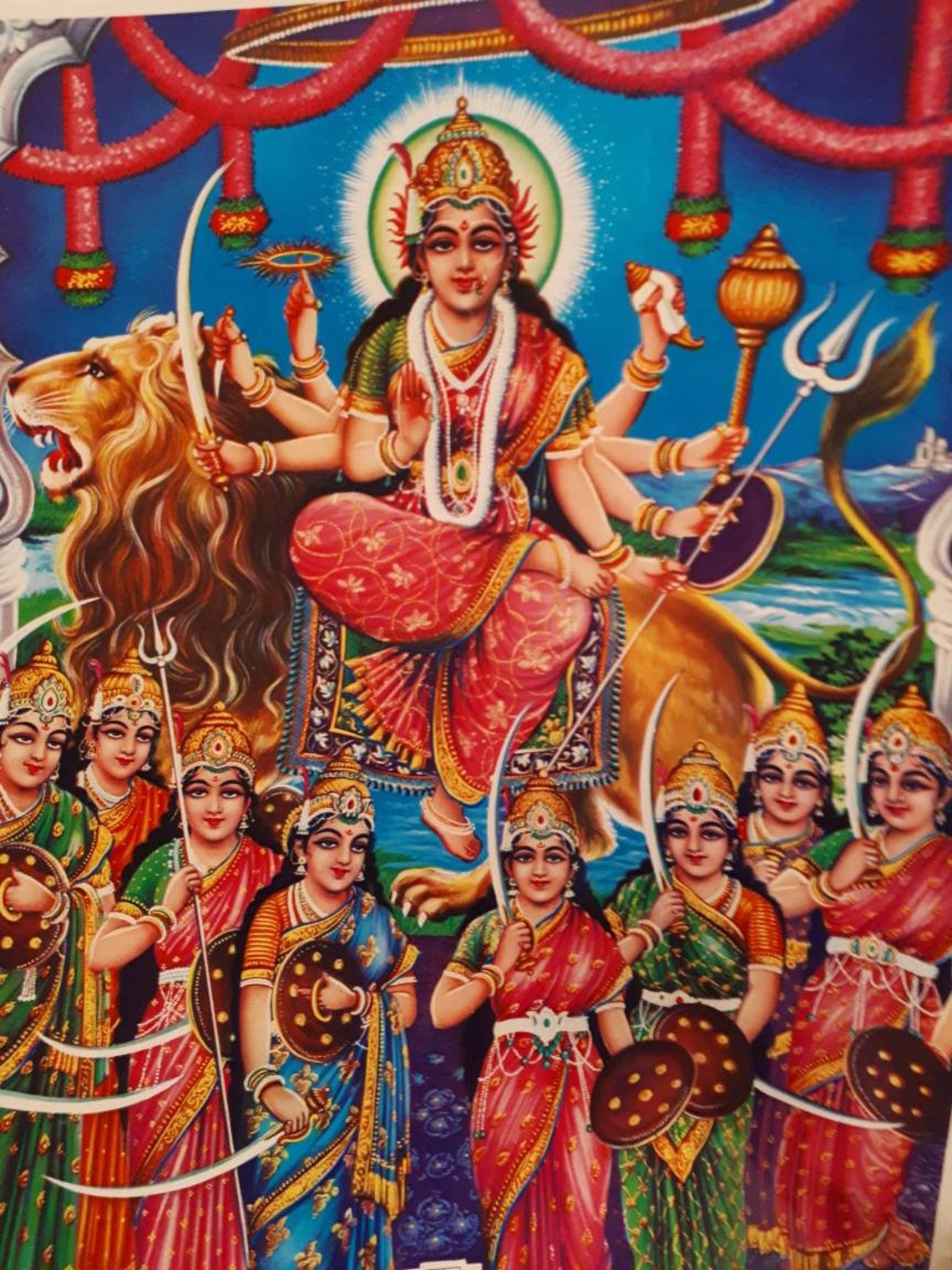 Hindu Vintage Print of Nav Durga by Brijbasi Press - Etsy