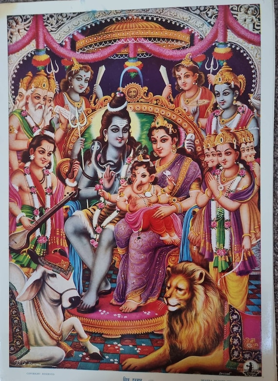 14x20 Print of Shiv Parivar by Sharma Publications - Etsy