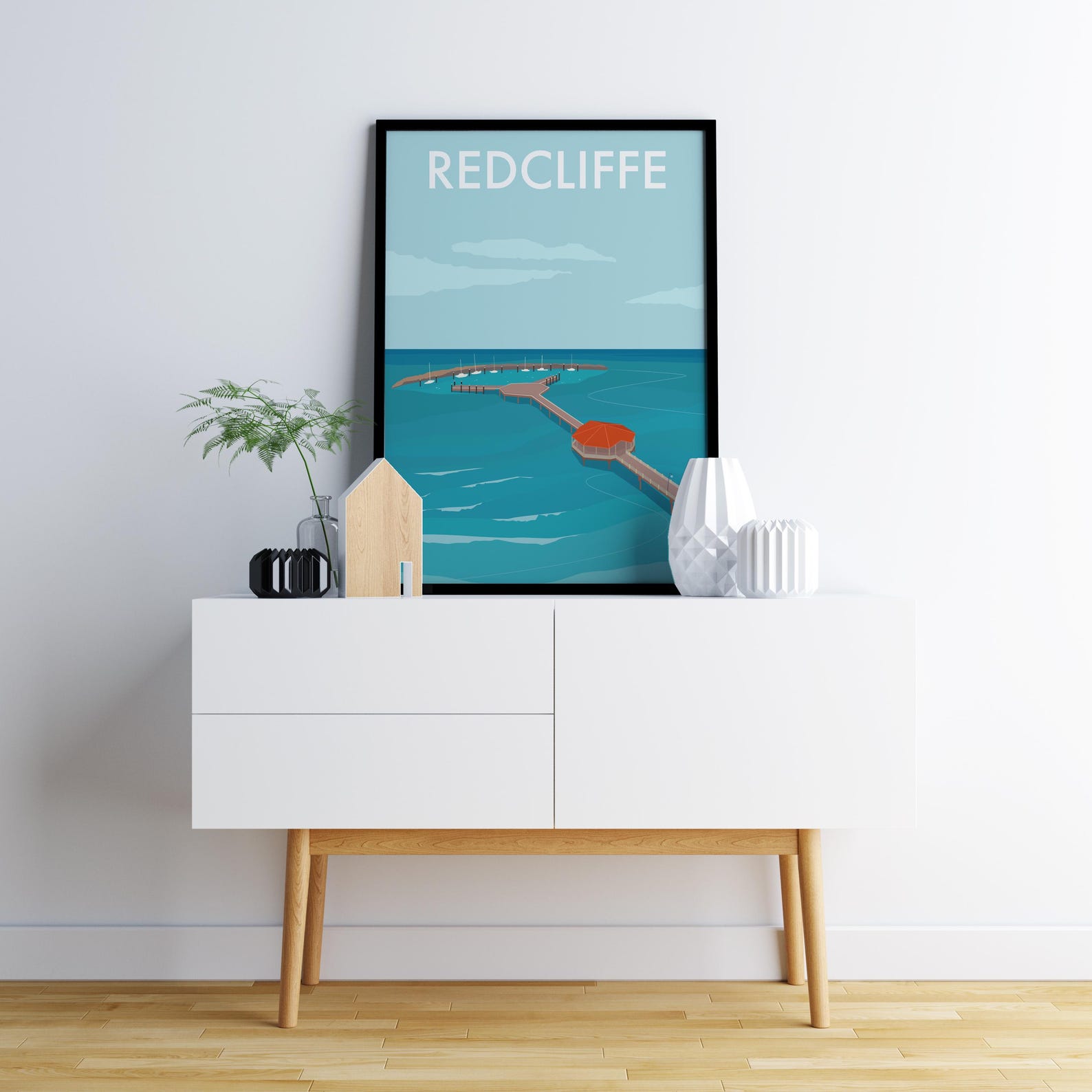 Redcliffe Jetty Brisbane Travel Print, Redcliffe Art Print Australia ...