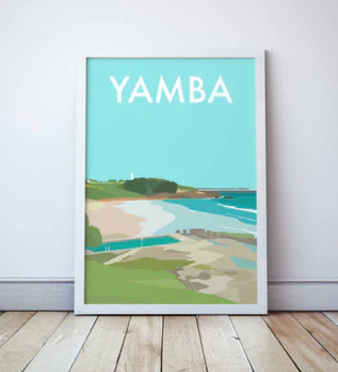 Yamba NSW Art Print, Northern Rivers Coastal Travel Poster, New South ...