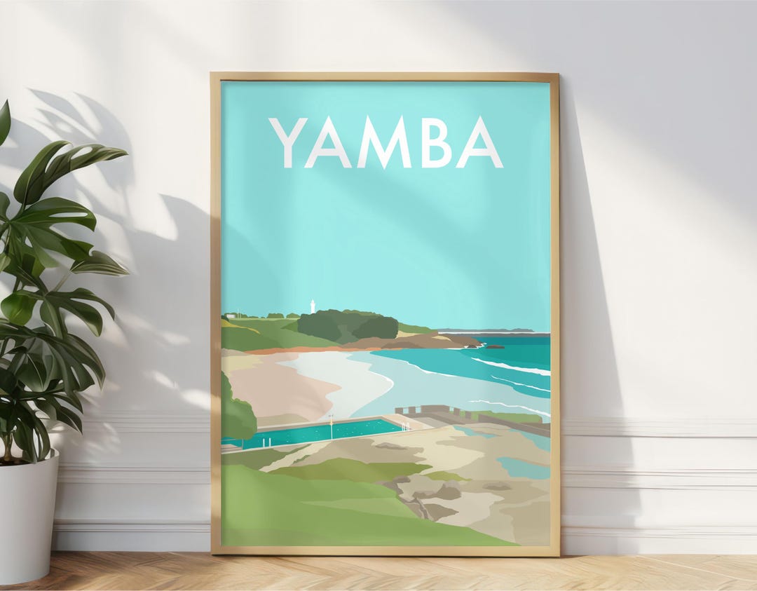 Yamba NSW Art Print, Yamba Northern Rivers Coastal Travel Poster, Yamba ...